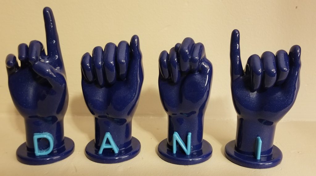 3D Printed ASL Hands - Name, Small - Talking Hands 3D