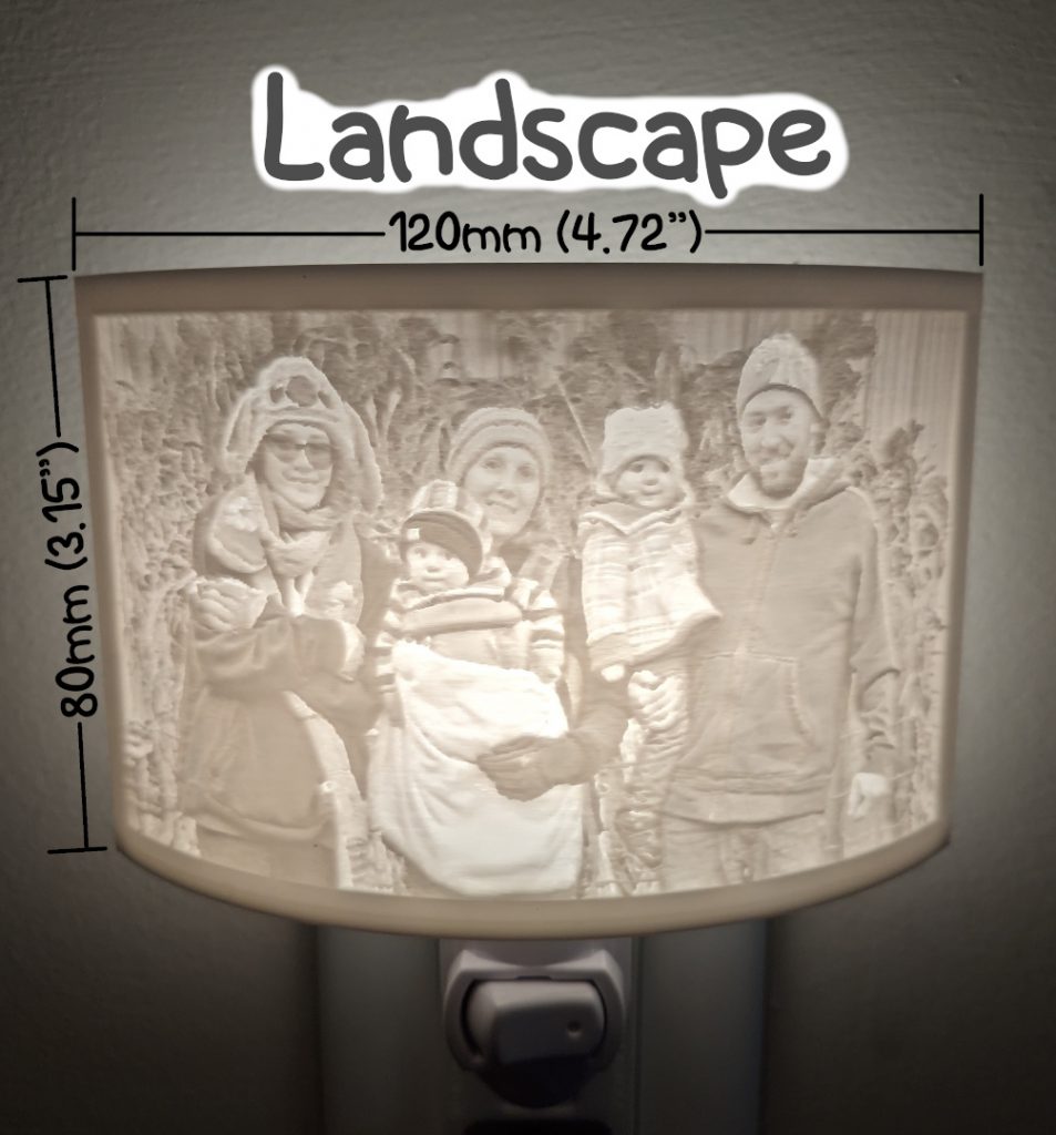 Lithophane Night Light - Custom Photo | Talking Hands 3D