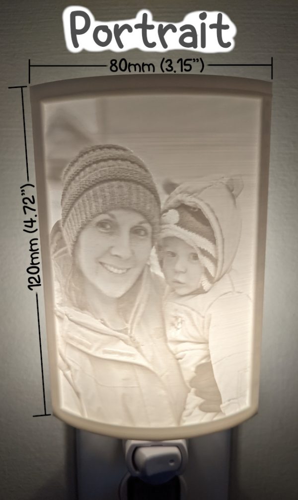 Lithophane Night Light - Custom Photo | Talking Hands 3D